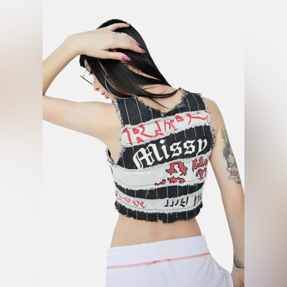 Jaded London | Tops | Nwt Jaded London Multi Pinstripe Denim Panelled ...